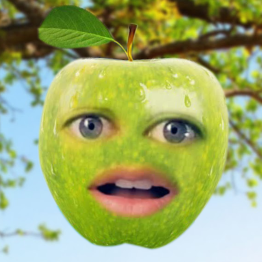 Funny Green Apple Face